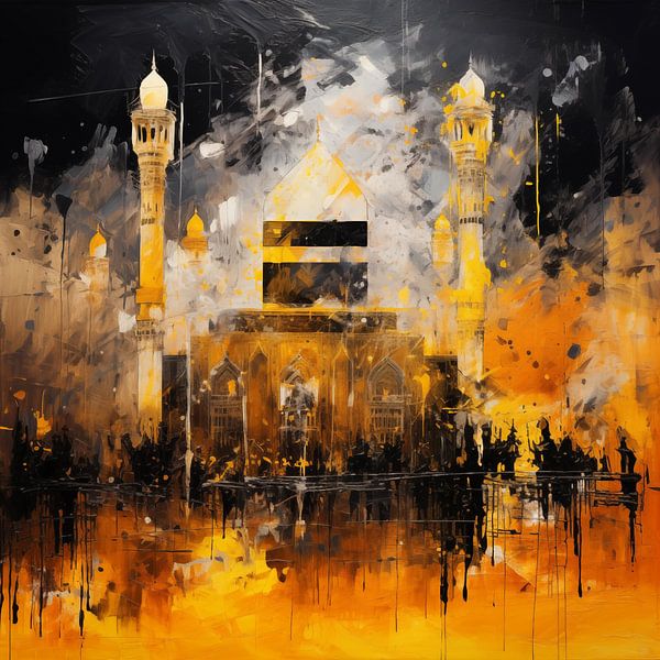 Mecca kaaba stone mosque abstract by TheXclusive Art on canvas, poster ...