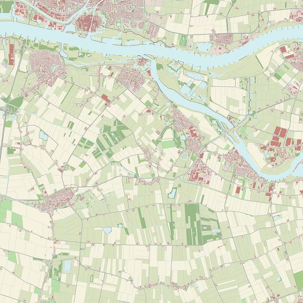 Map of Woudrichem on canvas, poster, wallpaper and more