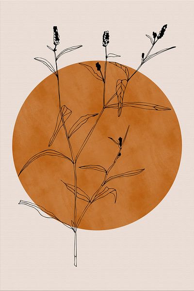 Japandi botanische bloem op terra no. 4 van Dina Dankers op canvas, behang en meer