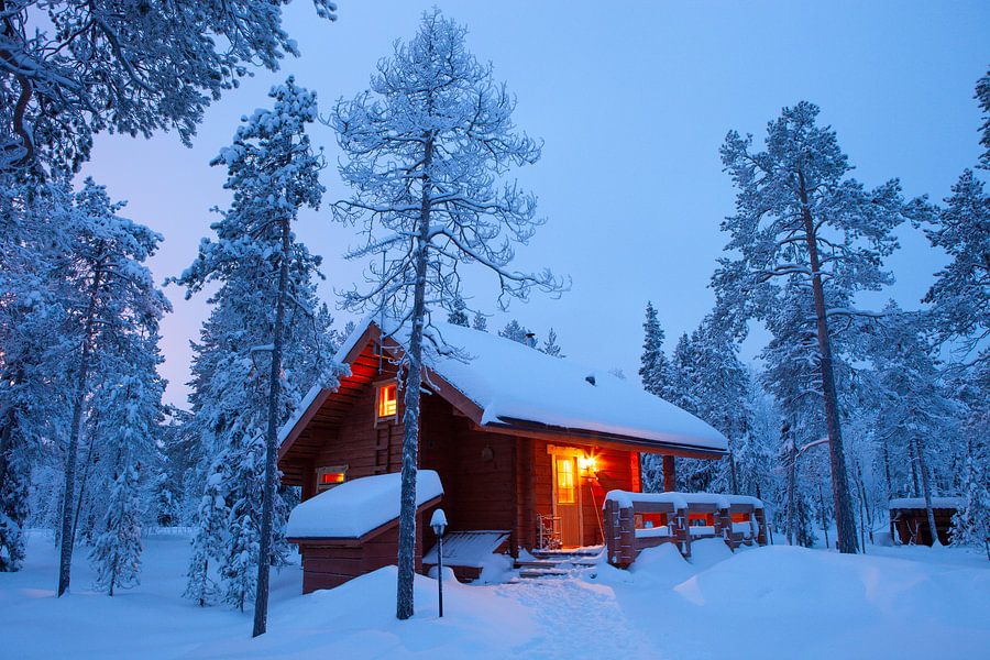 Cabin in Finland by Menno Boermans on canvas, poster, wallpaper and more