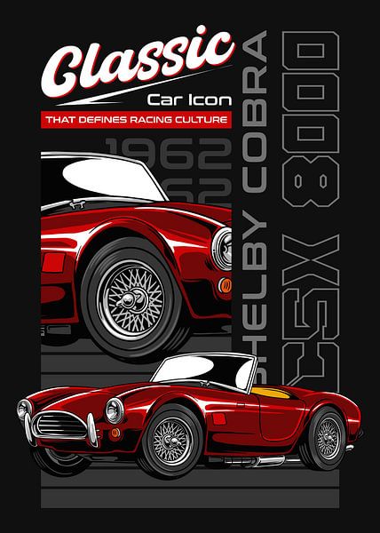 Shelby Cobra CSX 8000 Muscle Car van Adam Khabibi op canvas, behang en meer