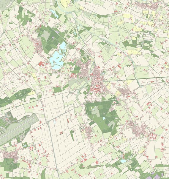 Map of Mill and Sint Hubert on canvas, poster, wallpaper and more