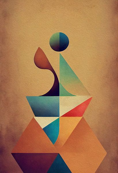 Rustic Geometry: Echoes of the Earth van Whale & Sons op canvas, behang ...