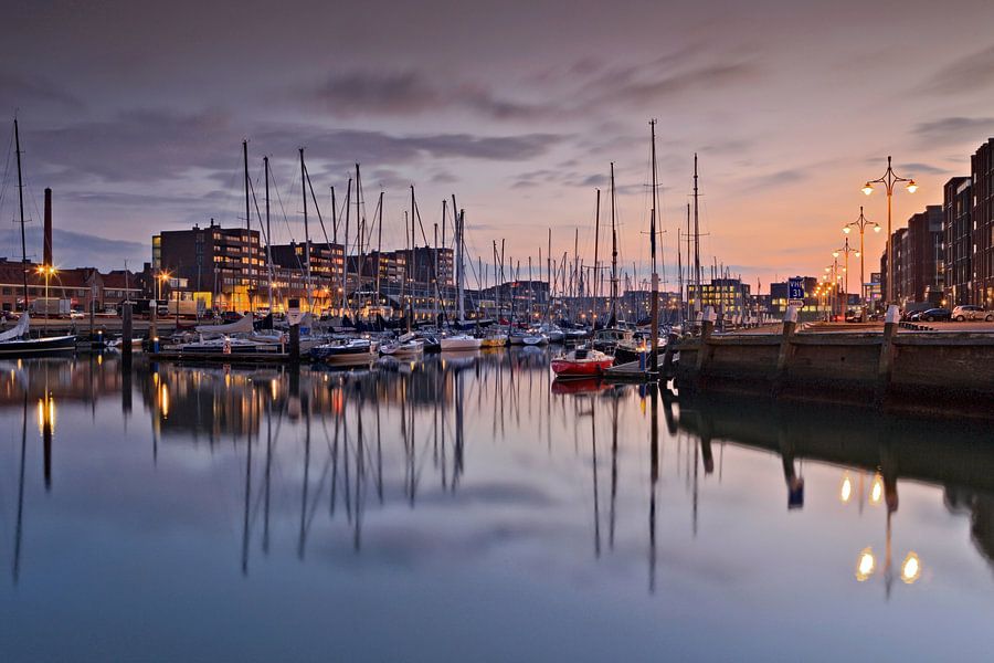 boats in the Scheveningen marina by gaps photography on canvas, poster ...