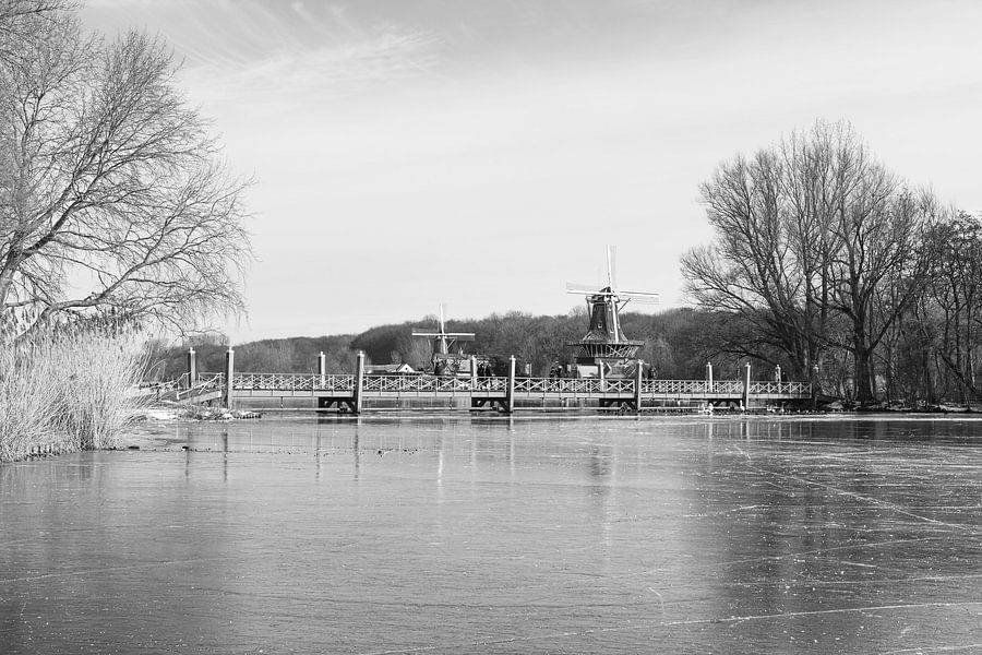 Molens De Lelie en De Ster aan de Kralingse Plas in Rotterdam in de ...