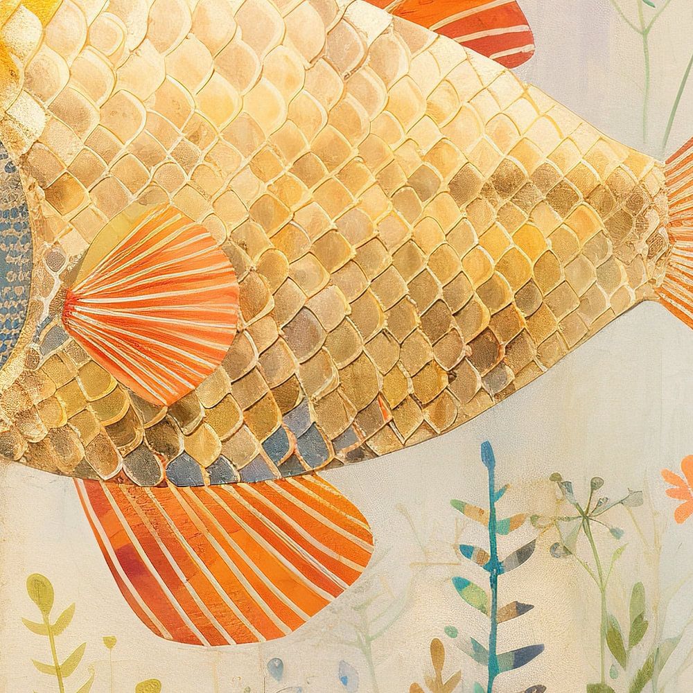 Goud Vis Schilderij van De Mooiste Kunst op canvas, behang en meer