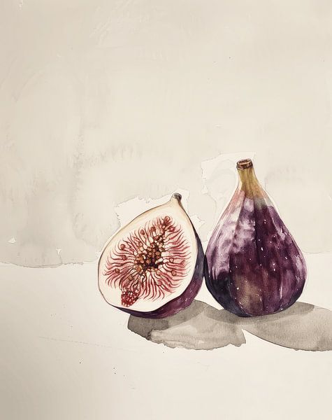 Modern stilleven van vijgen van Studio Allee op canvas, behang en meer