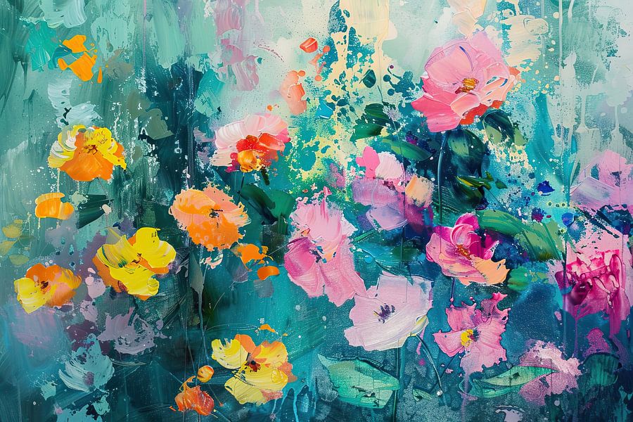 Bloemen | Schilderij Bloemen van De Mooiste Kunst op canvas, behang en meer
