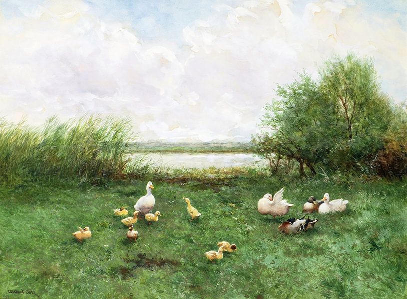 David Adolph Constant Artz,Eenden en eenden op canvas, behang, poster ...