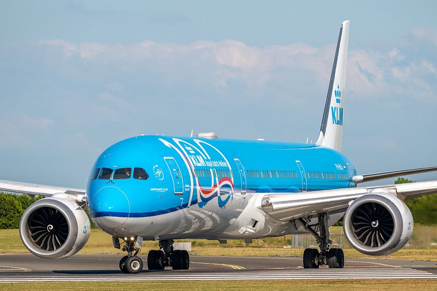 klm boeing 787 100 years livery by Arthur Bruinen on canvas, poster, wallpaper and more