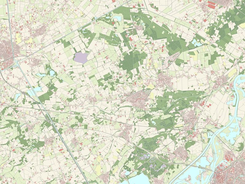 Map of Leudal on canvas, poster, wallpaper and more