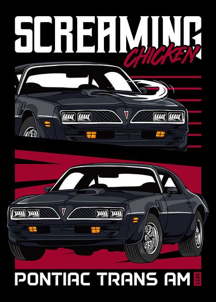 1977 Pontiac Trans Am Muscle Car by Adam Khabibi on canvas, poster ...
