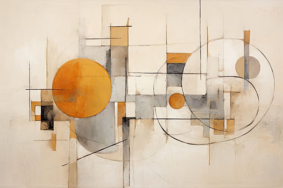 Abstracte vormen van De Mooiste Kunst op canvas, behang en meer