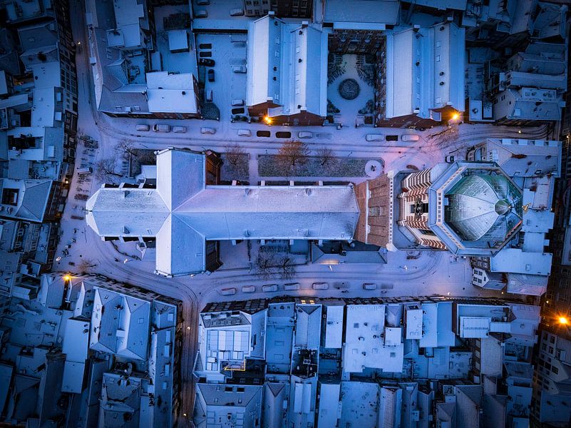 Zwolle Peperbus in de winter van bovenaf gezien van Sjoerd van der Wal ...