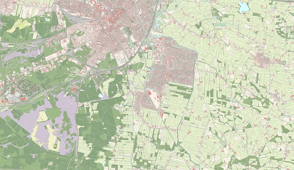 Map of Leusden on canvas, poster, wallpaper and more