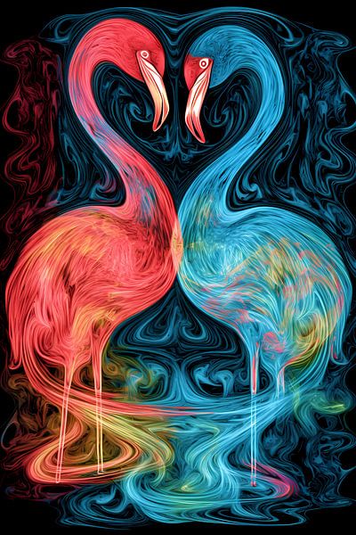 Flamingo Heart Drawing
