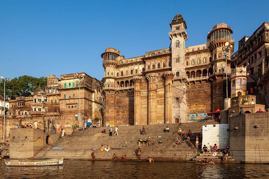 The ghats of Varanasi on the Ganges by Roland Brack on canvas, poster ...