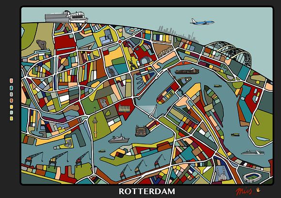 Order Beautiful Maps of Rotterdam Art as Wall Art | Art Heroes