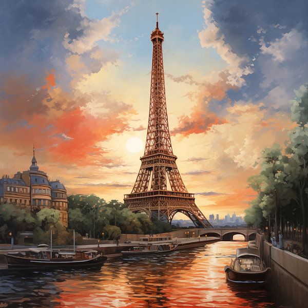Eiffel Tower oil painting by TheXclusive Art on canvas, poster ...