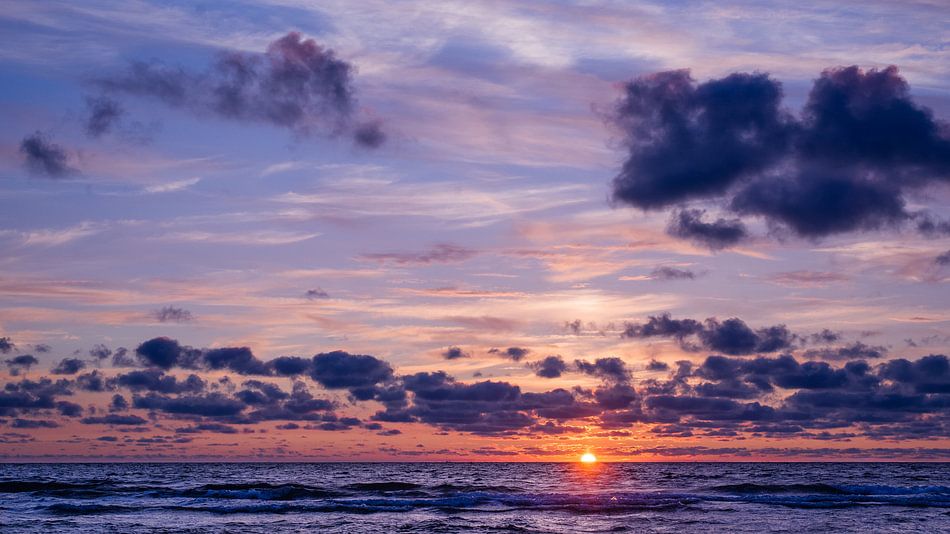 Fireball goes down in North Sea by Deborah Peerdeman on canvas, poster ...