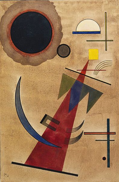 Rood in spitse vorm, Wassily Kandinsky op canvas, behang, poster en meer