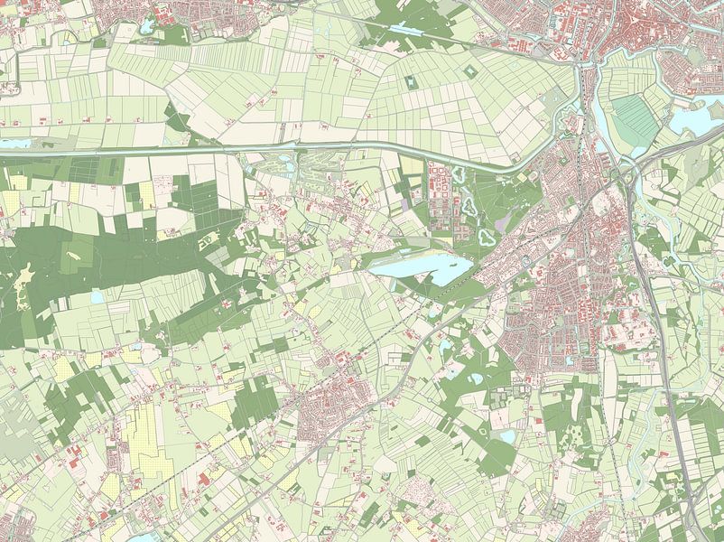 Map of Vught on canvas, poster, wallpaper and more