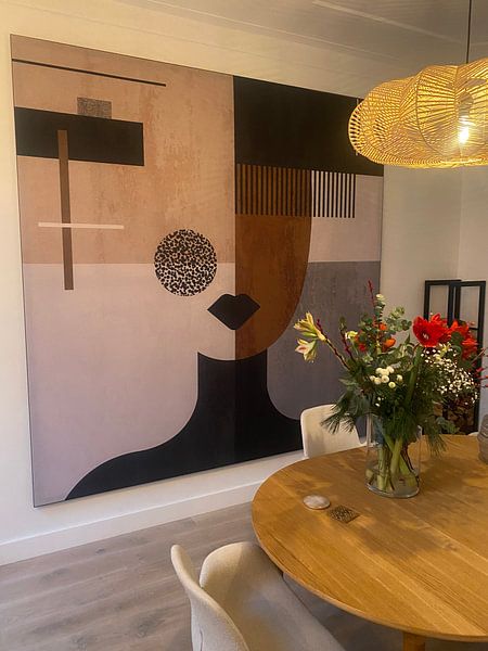 Abstract portret (Gezien bij vtwonen) van Mirjam Duizendstra op canvas ...
