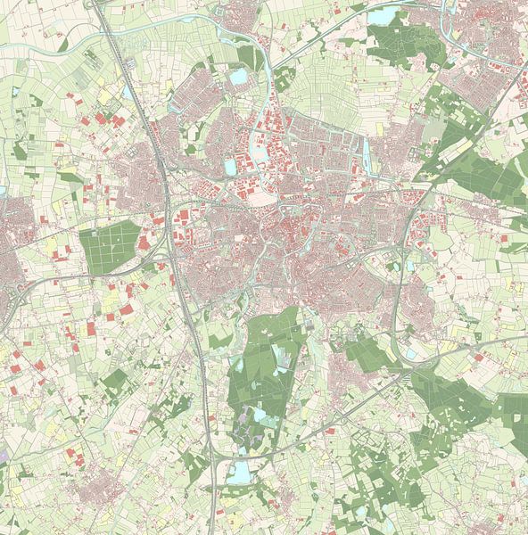 Map of Breda on canvas, poster, wallpaper and more