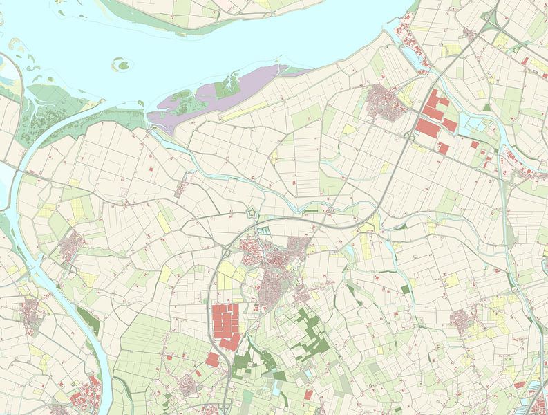 Map of Steenbergen on canvas, poster, wallpaper and more