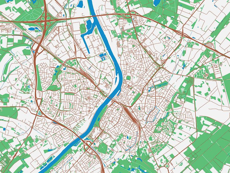 Kaart van Venlo in de stijl Urban Ivory van Map Art Studio op canvas, behang en meer