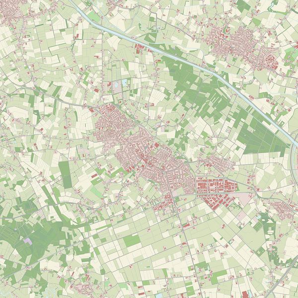 Map of Schijndel on canvas, poster, wallpaper and more