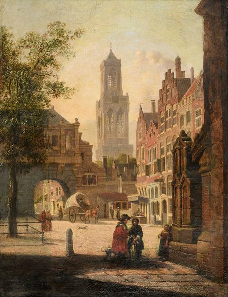 Bewegend plein, Jan van der Heyden op canvas, behang, poster en meer