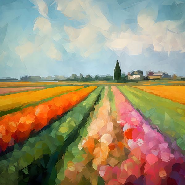Bloemenvelden in Nederland van Artsy op canvas, behang en meer
