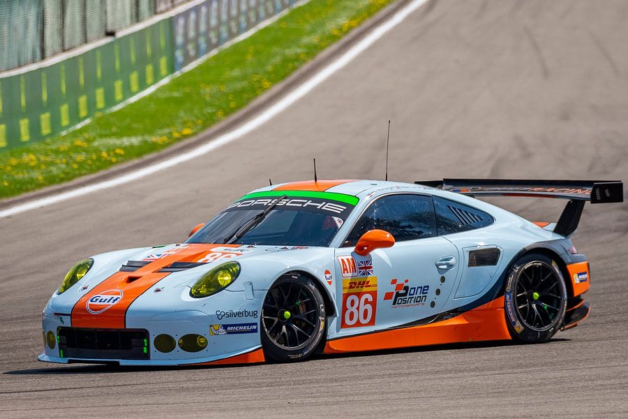 Porsche 911 RSR GTE racing car driving at Spa Francorchamps. by Sjoerd ...