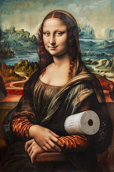 Mona Lisa with toilet roll - a humorous masterpiece for your toilet by ...