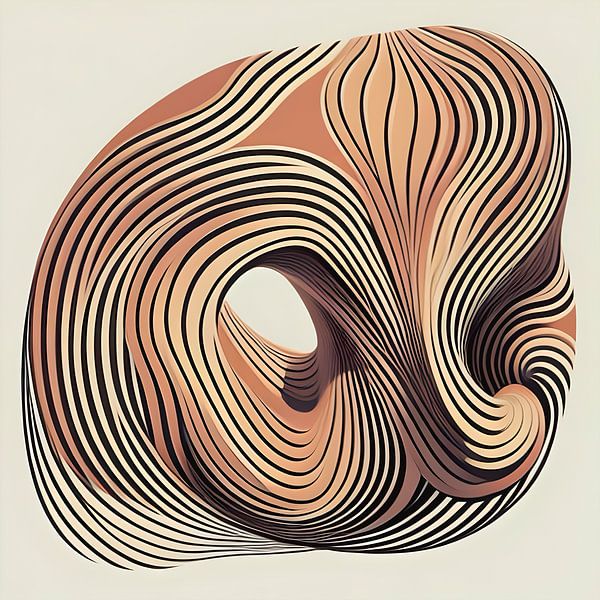 Terracotta portal, line drawing with wavy movements and shapes by The ...