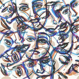 Menigte van ART Eva Maria op canvas, behang en meer