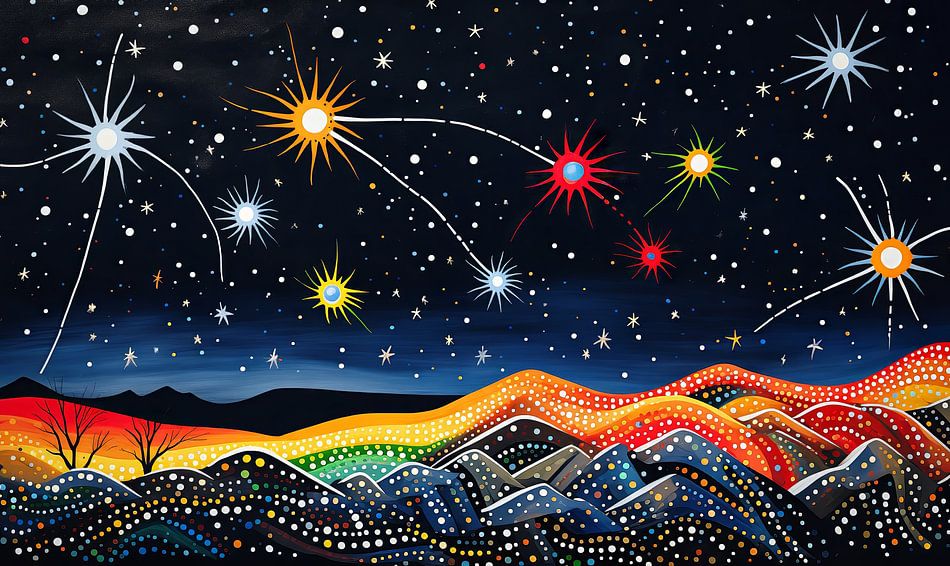 shooting star Aboriginal painting by Virgil Quinn - Decorative Arts on ...