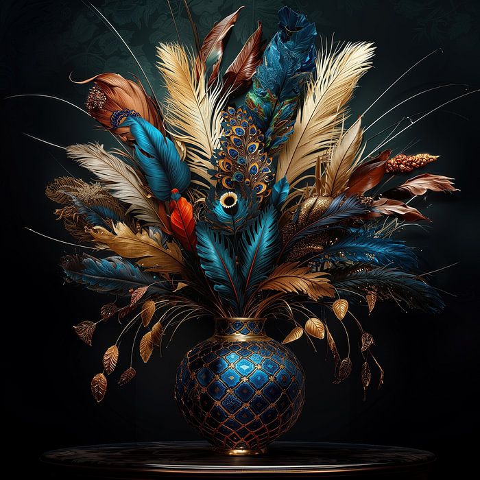 Vaas met tulpen van Rene Ladenius Digital Art op canvas, behang en meer