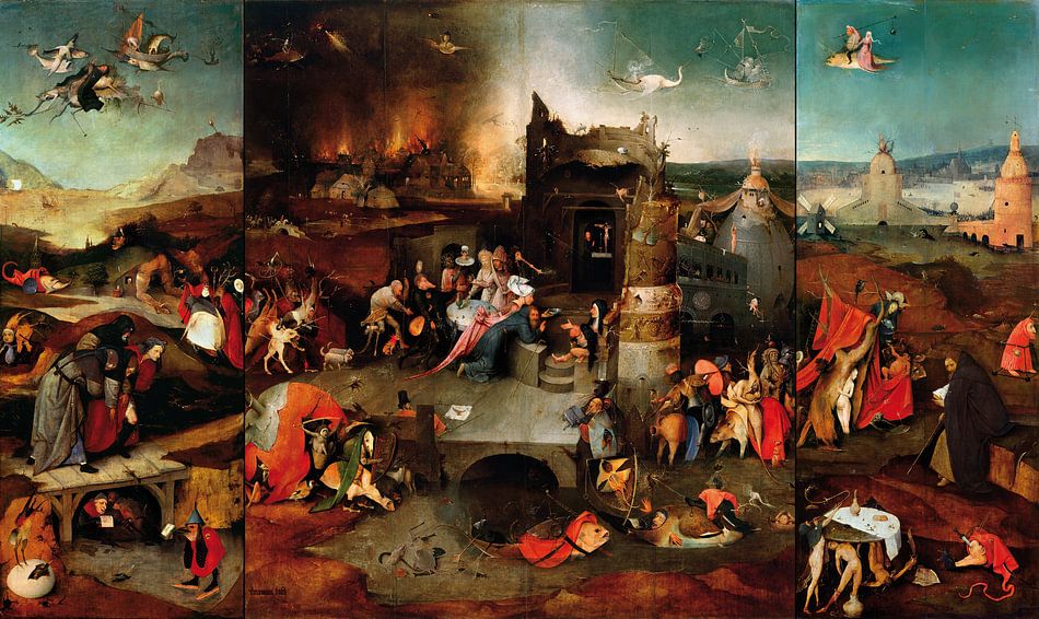 The Temptation of Saint Anthony, Hieronymus Bosch on canvas, poster ...