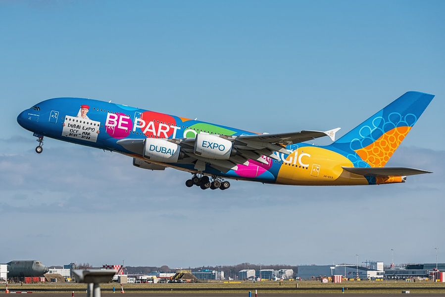 Emirates Airbus A380 expo livery by Arthur Bruinen on canvas, poster ...