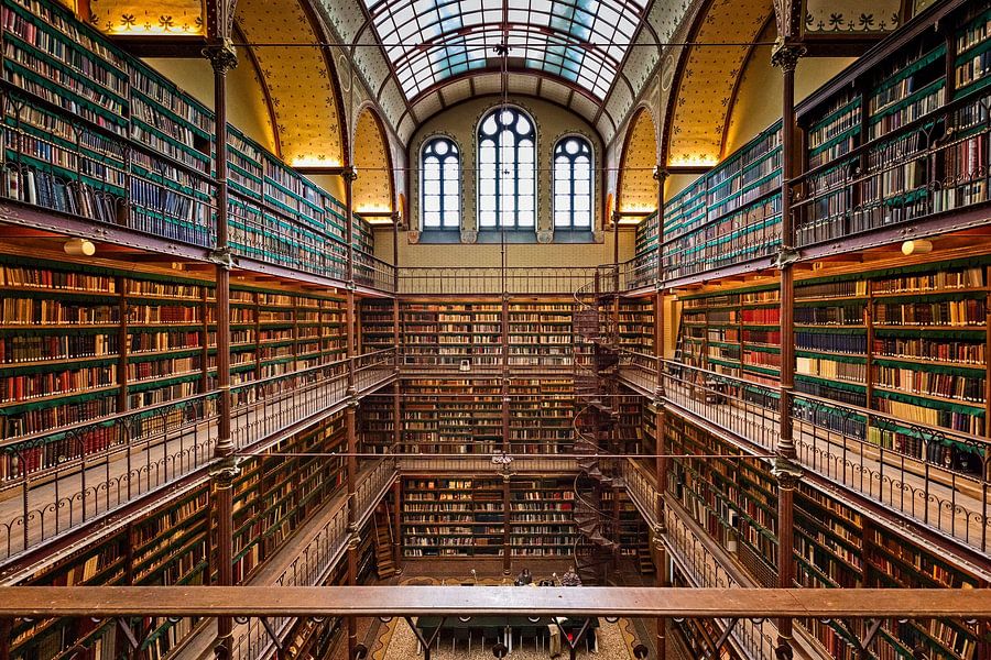 Bibliotheek van het Rijksmuseum in Amsterdam van Rob Boon op canvas ...