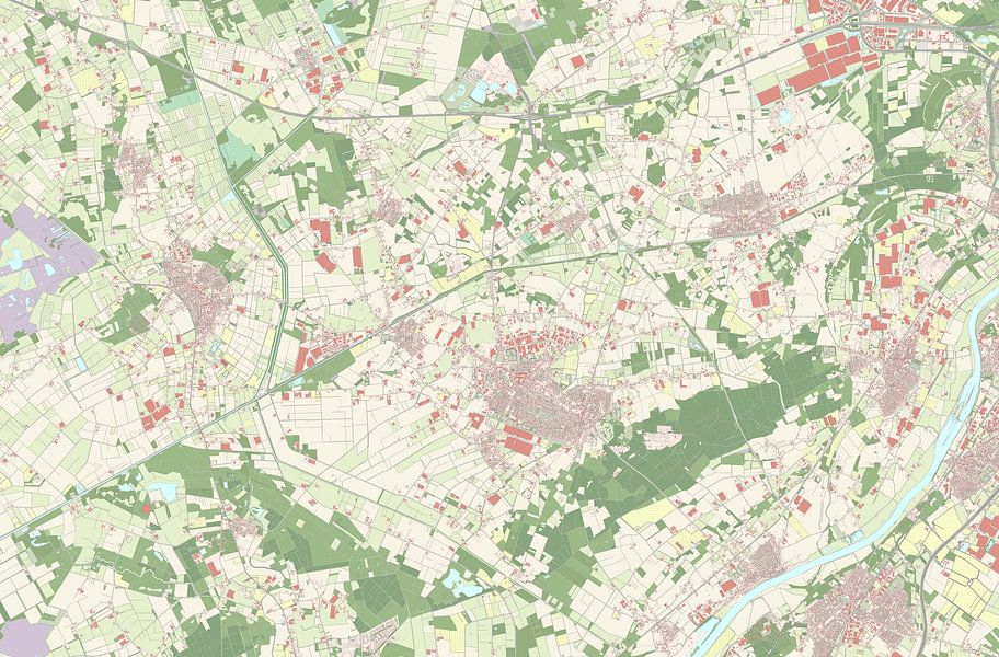 Map of Peel and Maas on canvas, poster, wallpaper and more