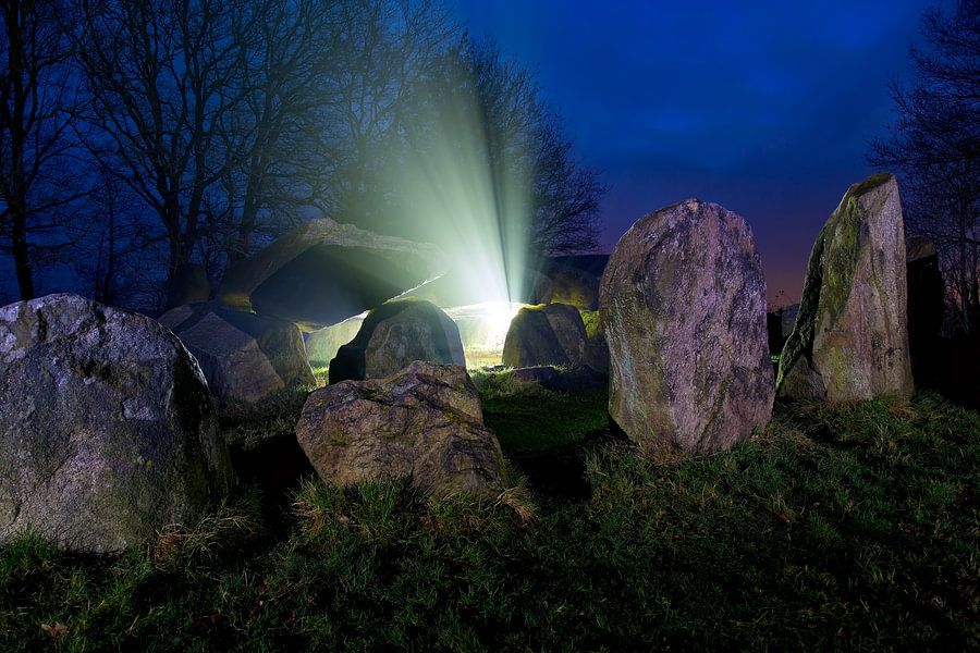 Hunebed mysterious at night by Anton de Zeeuw on canvas, poster ...