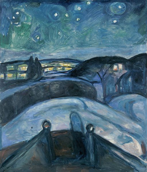 Starry Night, Edvard Munch on canvas, poster, wallpaper and more