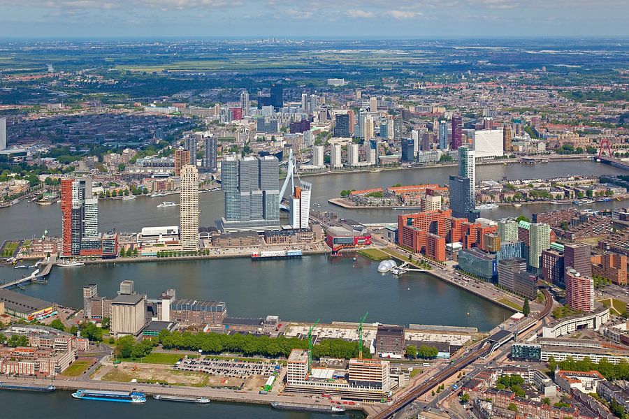 Aerial photo Rijnhaven Rotterdam by Anton de Zeeuw on canvas, poster ...