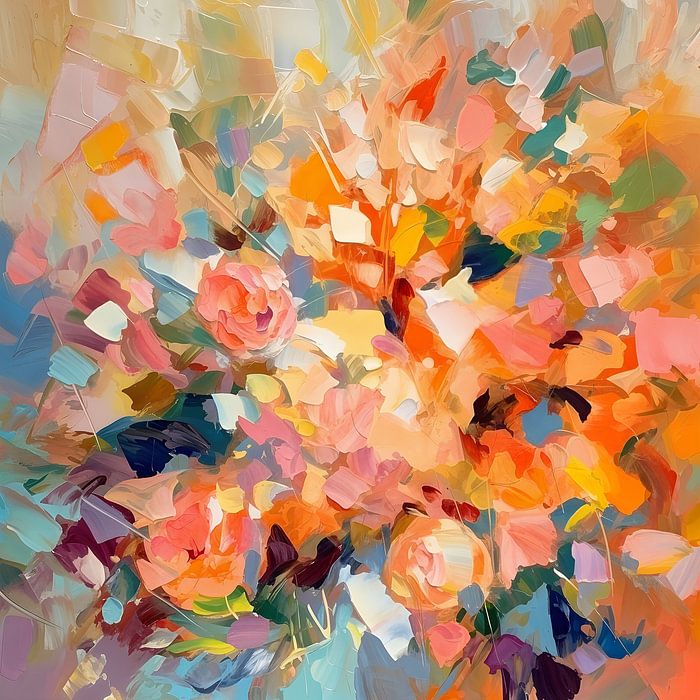 Bloemen van Artsy op canvas, behang en meer
