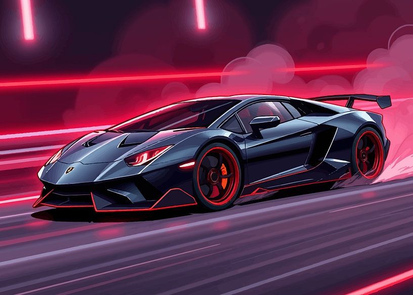Groene Lamborghini Sesto Elemento Poster