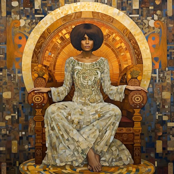 Portrait of Michelle Obama in the style of Gustav Klimt (Version # 2 ...