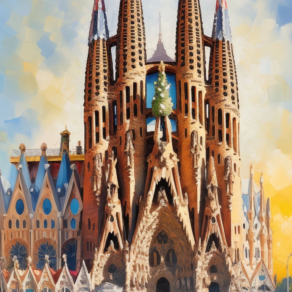 Kerk Sagrada Familia, Barcelona, Spanje van The Exclusive Painting op ...